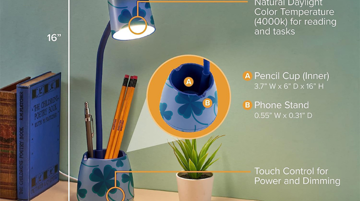 Rare Four Leaf Clover Desk Lamp With Storage – Woodcraphp
